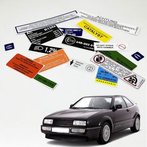 Volkswagen VW Corrado VR6 Restoration Warning Caution Underbonnet ...