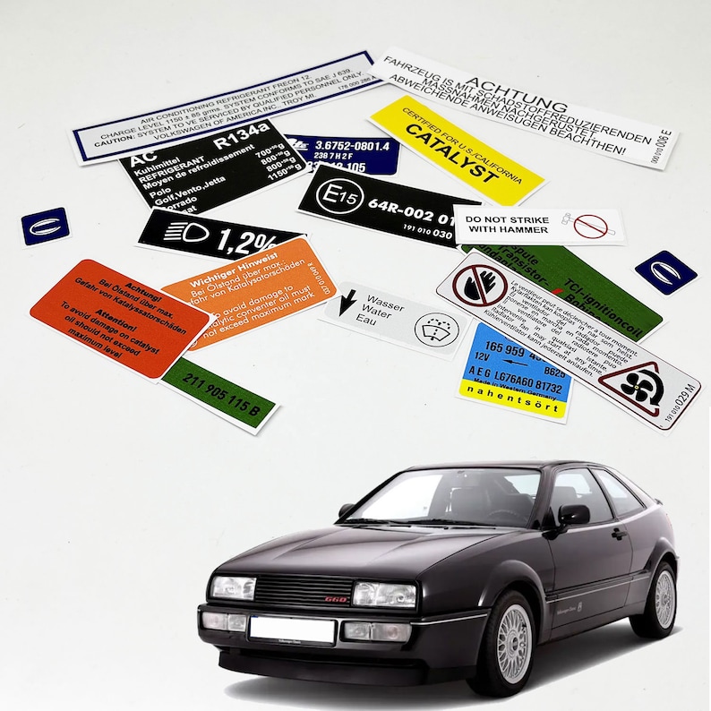 Volkswagen VW Corrado VR6 Restoration Warning Caution Underbonnet ...