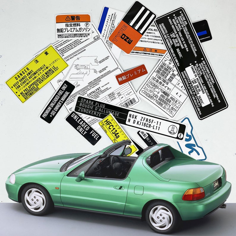 Honda Del Sol Crx Restoration Warning Caution Underbonnet Engine Bay ...