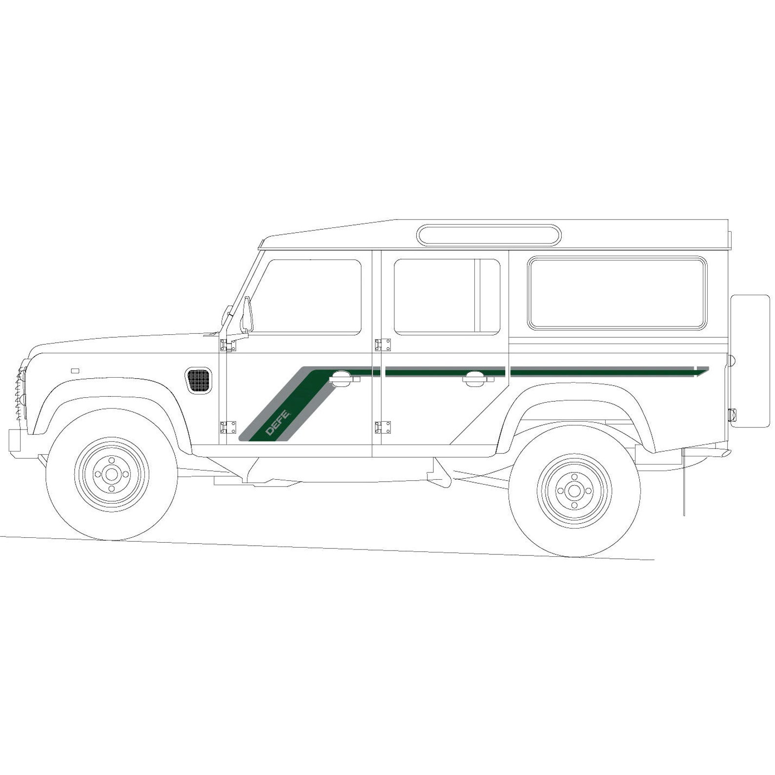 Landrover Defender 90 Land Rover Side Vinyl Sticker Wrap Retro Decal ...