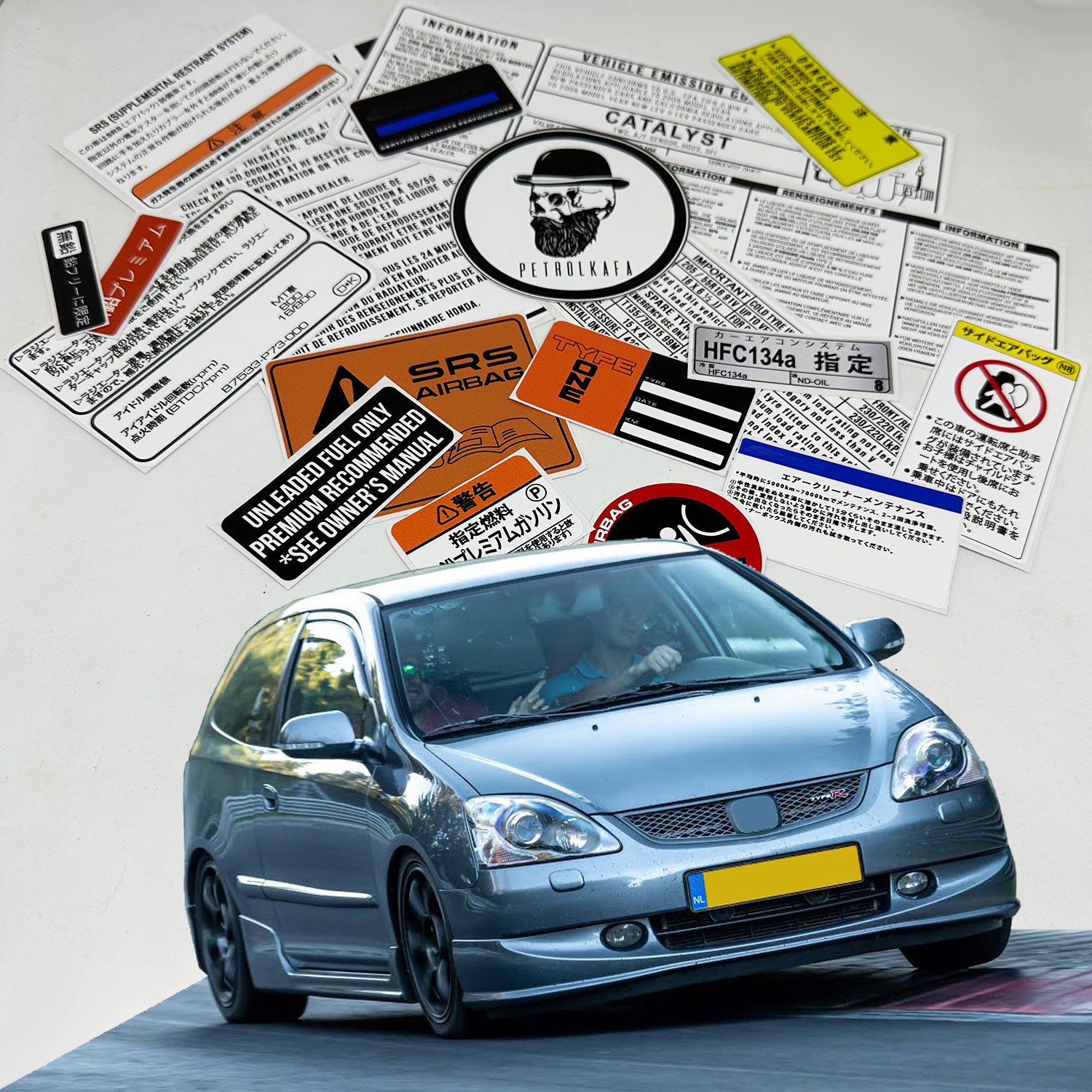 Honda Civic Ep3 Type R Restoration Warning Caution Underbonnet Engine ...