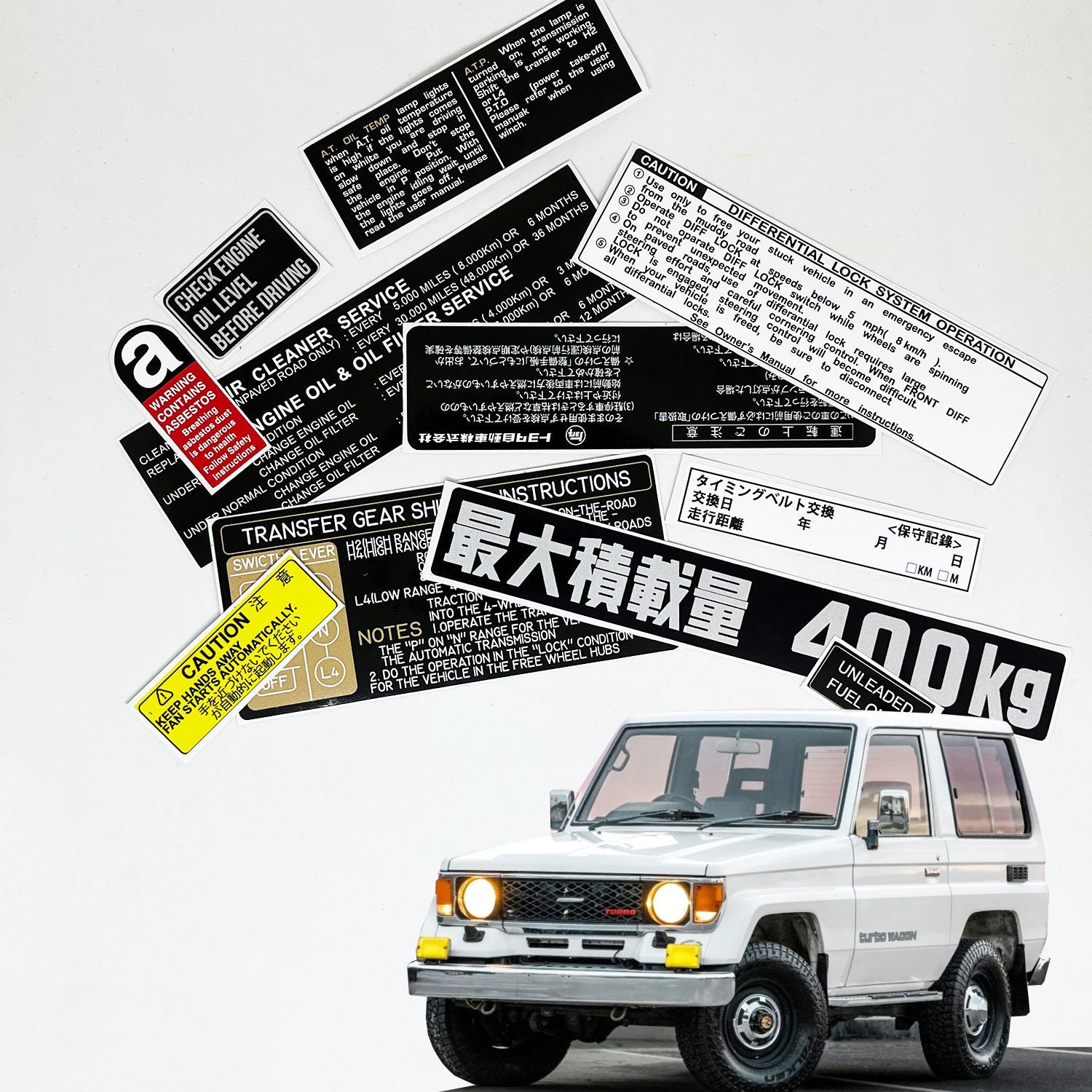 Toyota FJ LJ BJ 70 Series Restoration Warning Caution Underbonnet ...