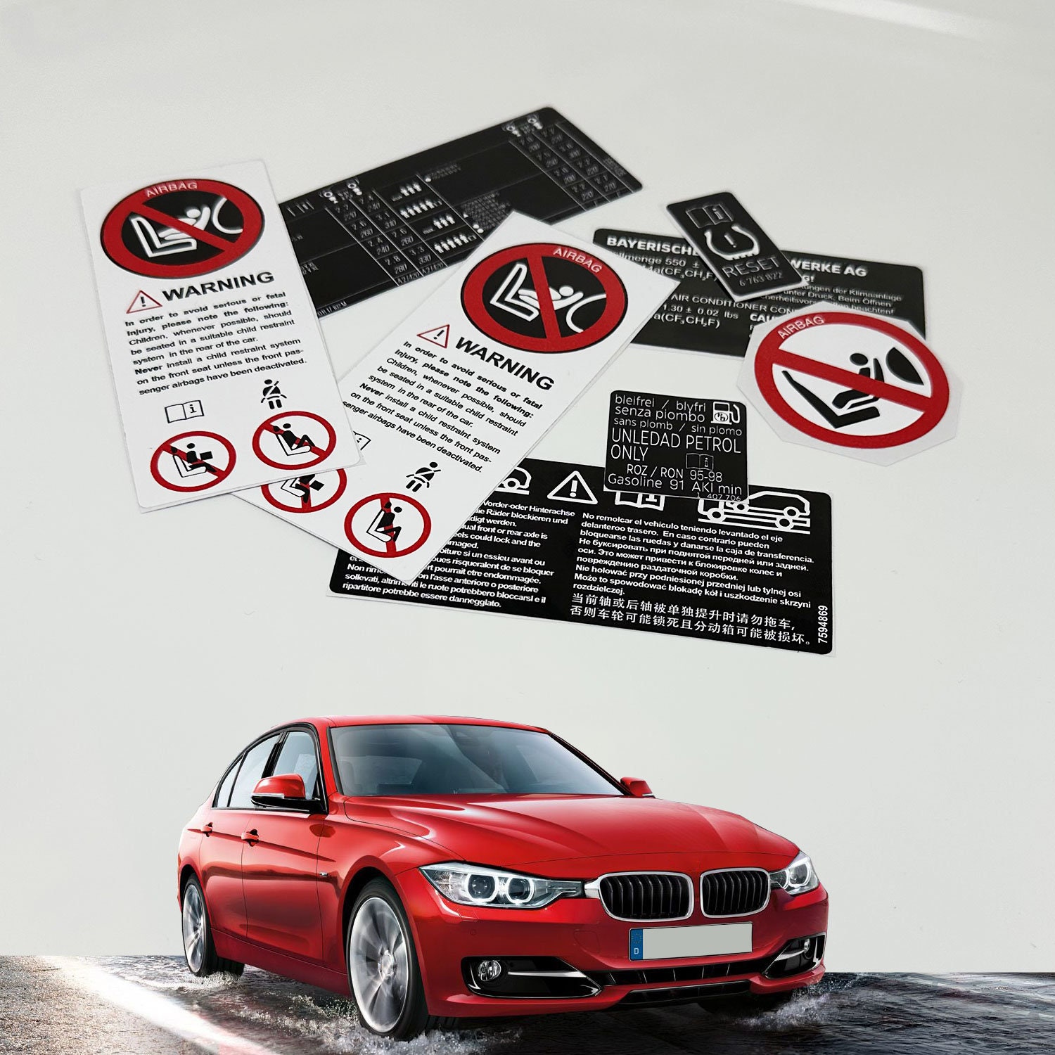 Bmw F30 Underbonnet Car Restoration Warning Stickers Labels - Etsy