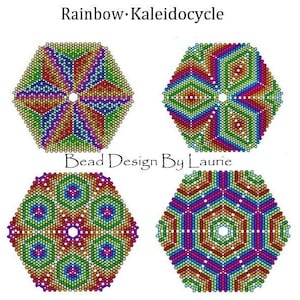Rainbow 3D Kaleidocycle Digital Peyote Pattern Med 12 Rows - Etsy