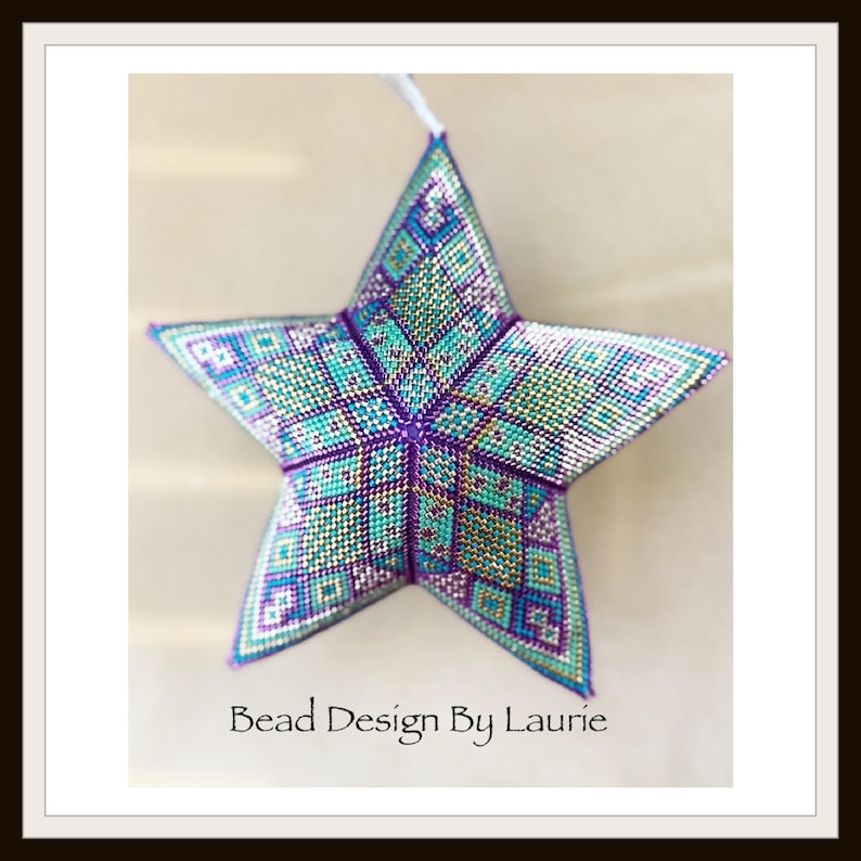 Beaded Purple and Teal Star Christmas Ornament Digital Pattern - Etsy