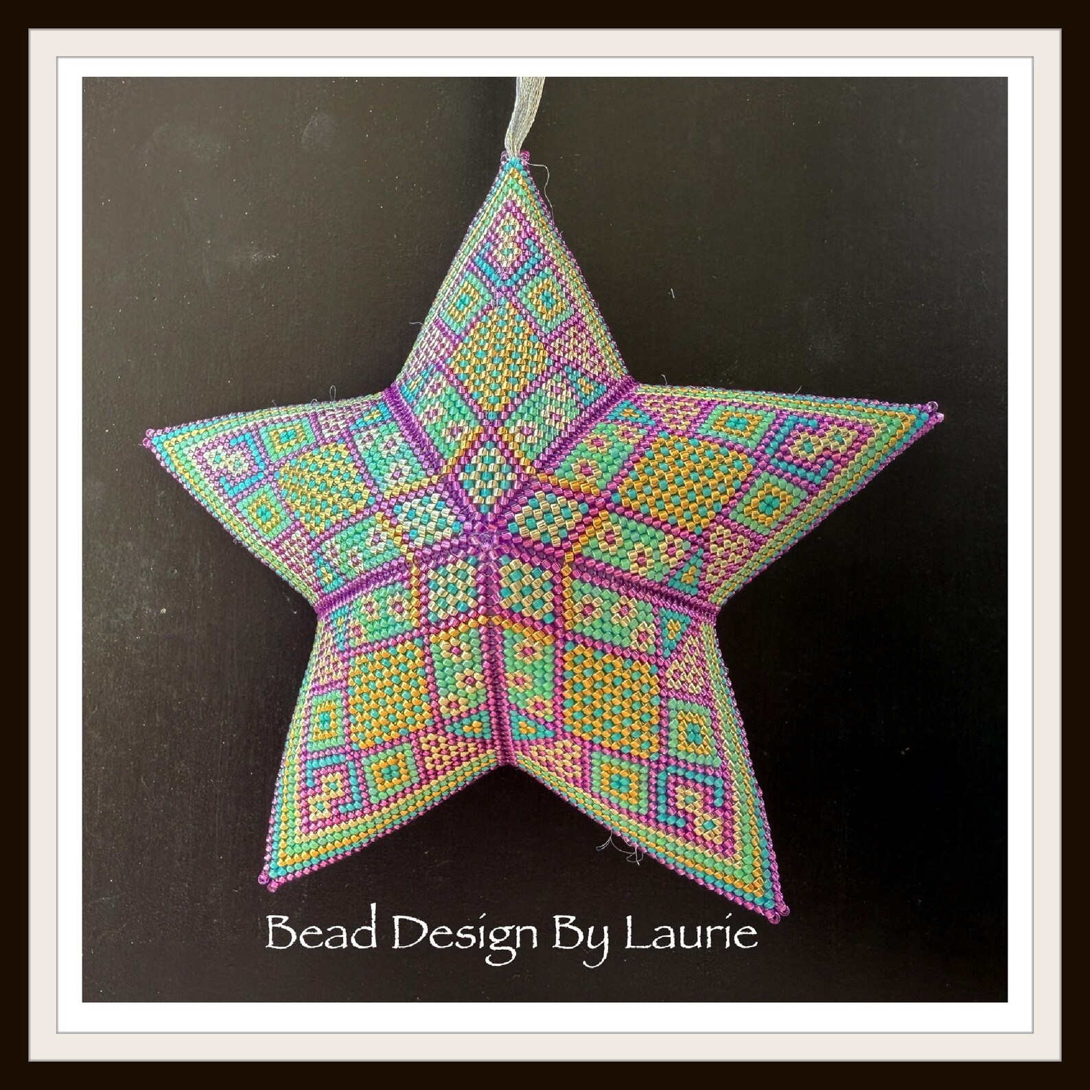 Beaded Purple and Teal Star Christmas Ornament Digital Pattern - Etsy
