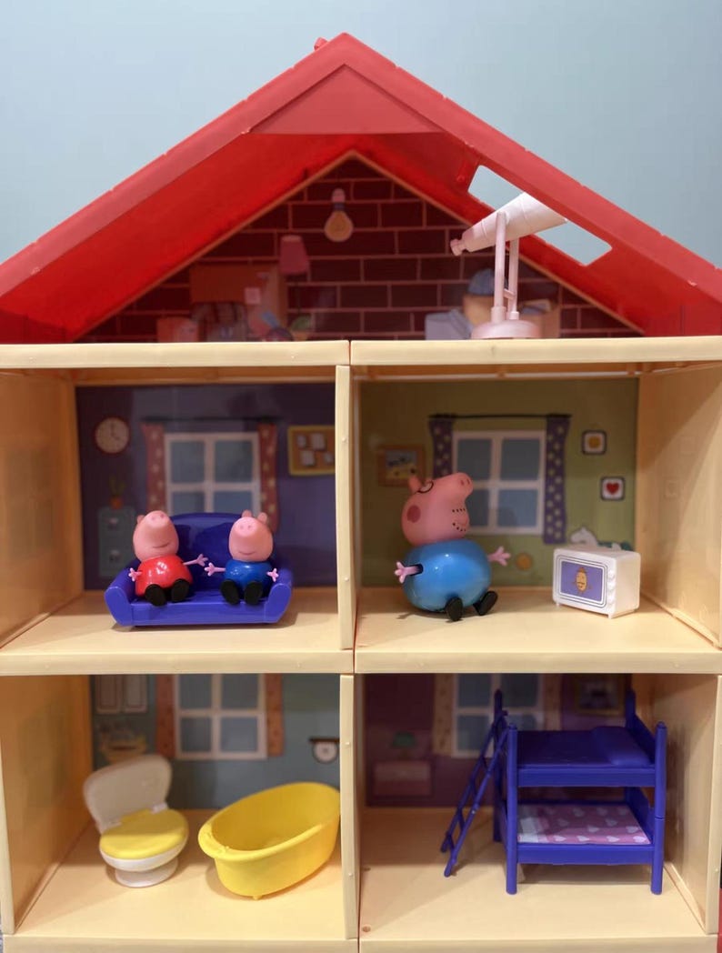 Peppa Pig Big House Playset – Furniture + 4 Characters – Optional ...