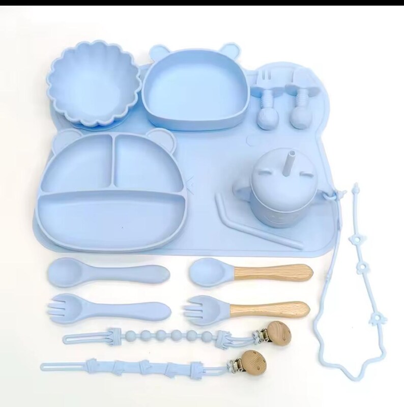 Baby Big Set Feeding 14 Pcs, Kids Plate, Cup , Spoon for Eating - Etsy