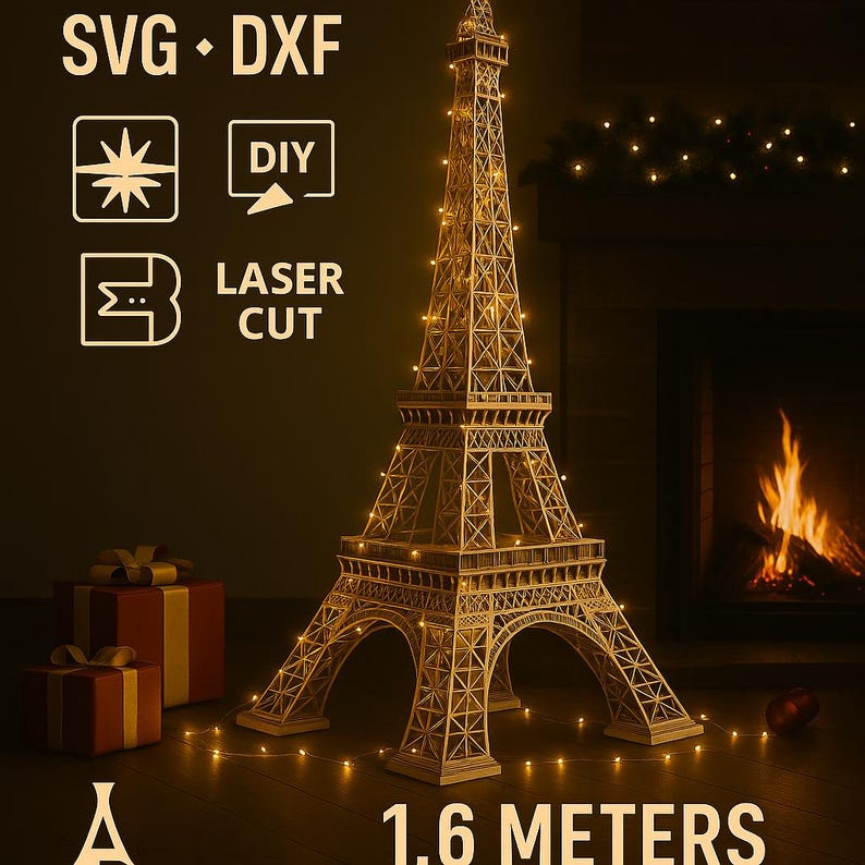 Large Eiffel Tower Laser Cut File: 3D Puzzle, DIY Decor (DXF File) - Etsy