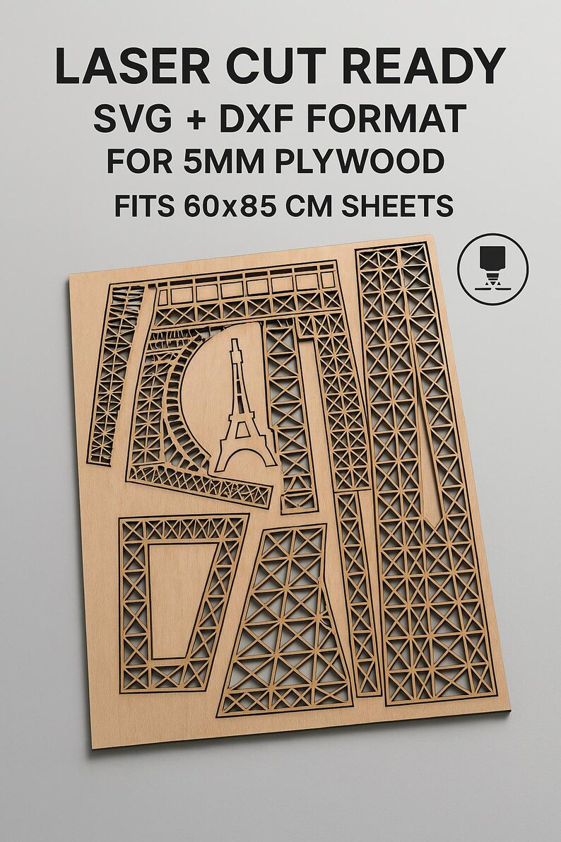 Large Eiffel Tower Laser Cut File: 3D Puzzle, DIY Decor (DXF File) - Etsy