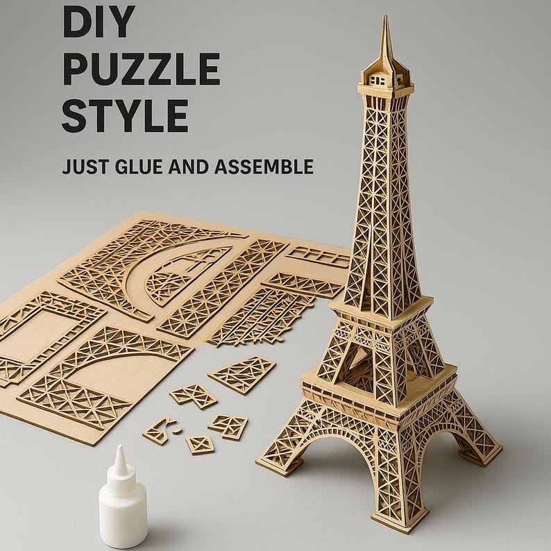 Large Eiffel Tower Laser Cut File: 3D Puzzle, DIY Decor (DXF File) - Etsy