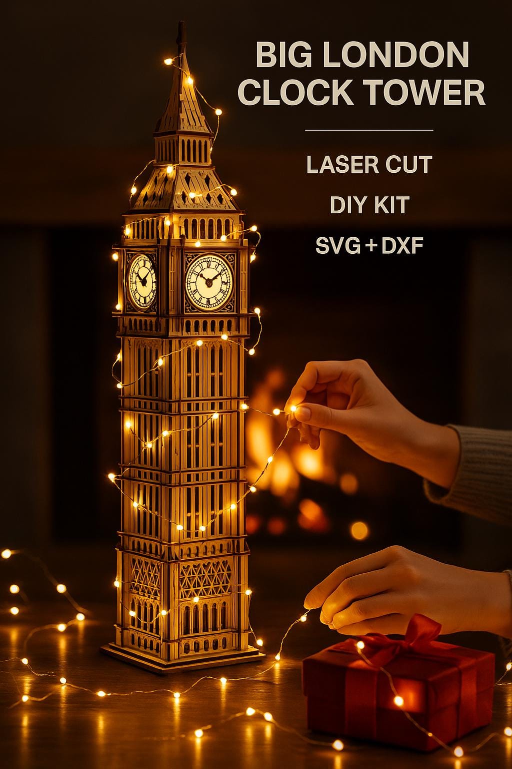 Big London Clock Tower - Big Ben SVG Template - Laser Cut Big Ben ...
