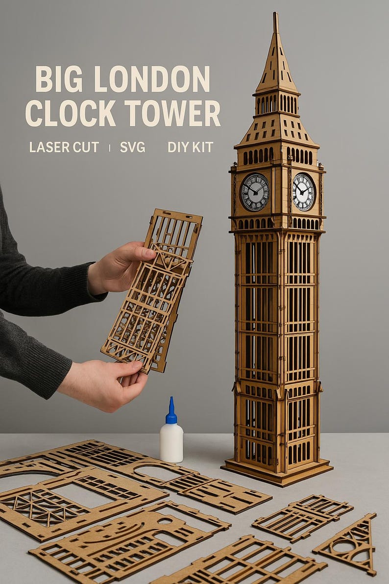 London Clock Tower - Big Ben SVG Template - Laser Cut Big Ben Design ...