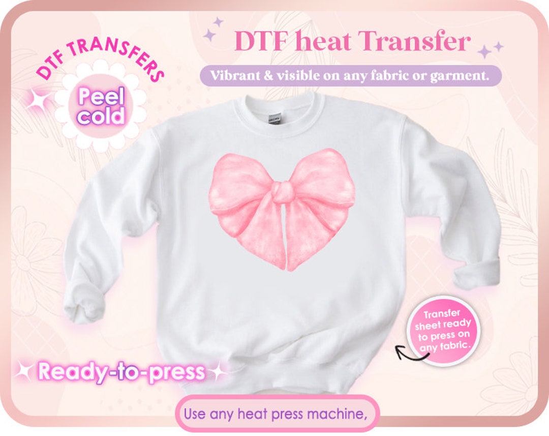 Bows & Ribbon Soft Girl Transfer, Girls Girl DTF Transfer for T-shirts ...