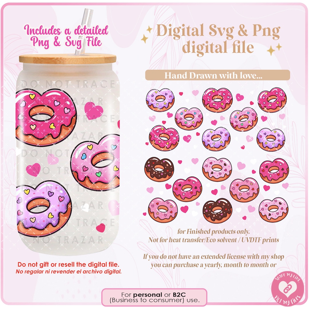 Heart-shaped Donut SVG and PNG File for Cricut and Sublimation ...