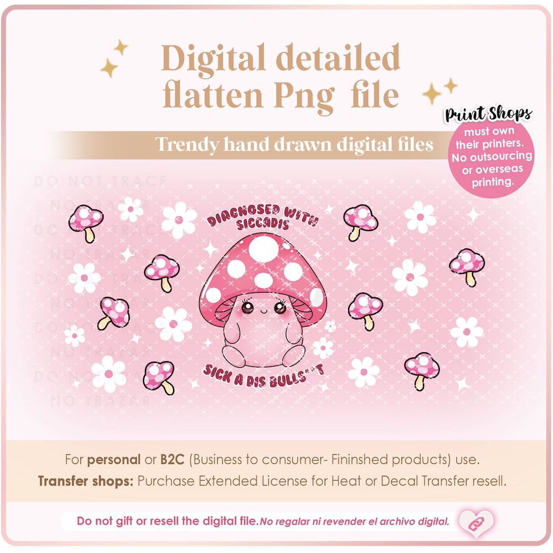 Diagnosed With Siccadis Png Wrap, Funny Quote Png, Cute Mushroom Svg ...