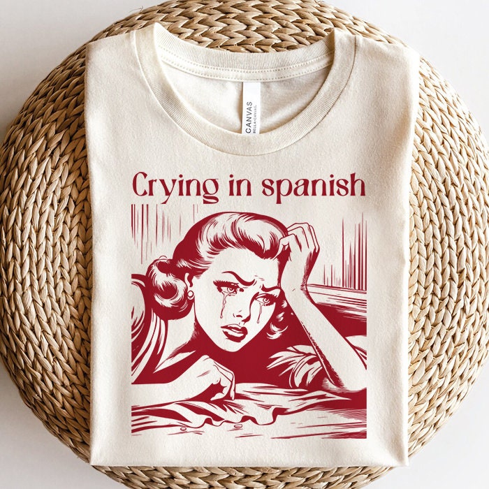 Crying in Spanish SVG PNG, Vintage Dramatic Crying, Retro Art Funny for ...