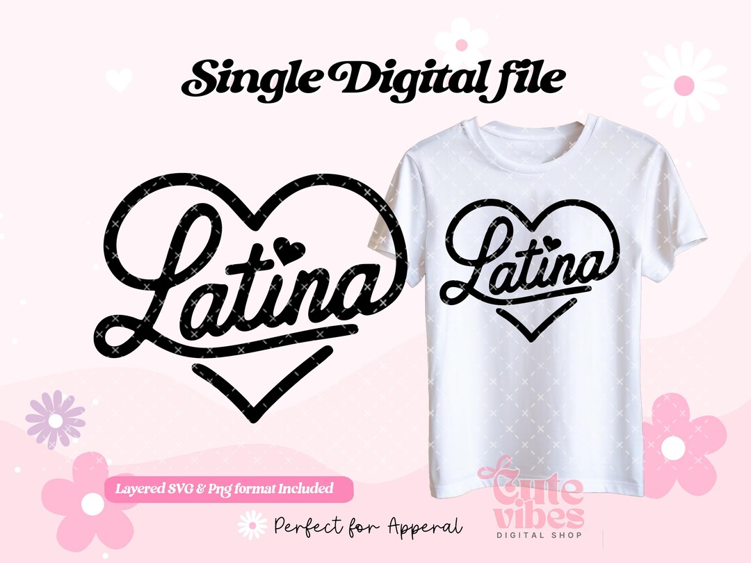 Latina Slim Heart Svg, Cute Latina Png, Latina Script Svg, Latina Love ...