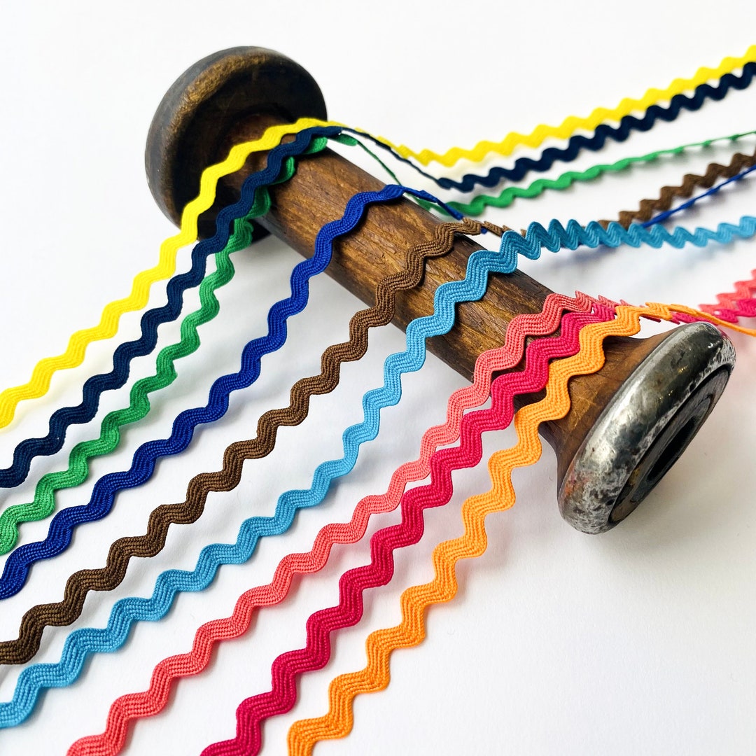 Small Ricrac - 9mm (3/8") Wide Ric Rac Ribbon in 15 Colours. Sold by ...