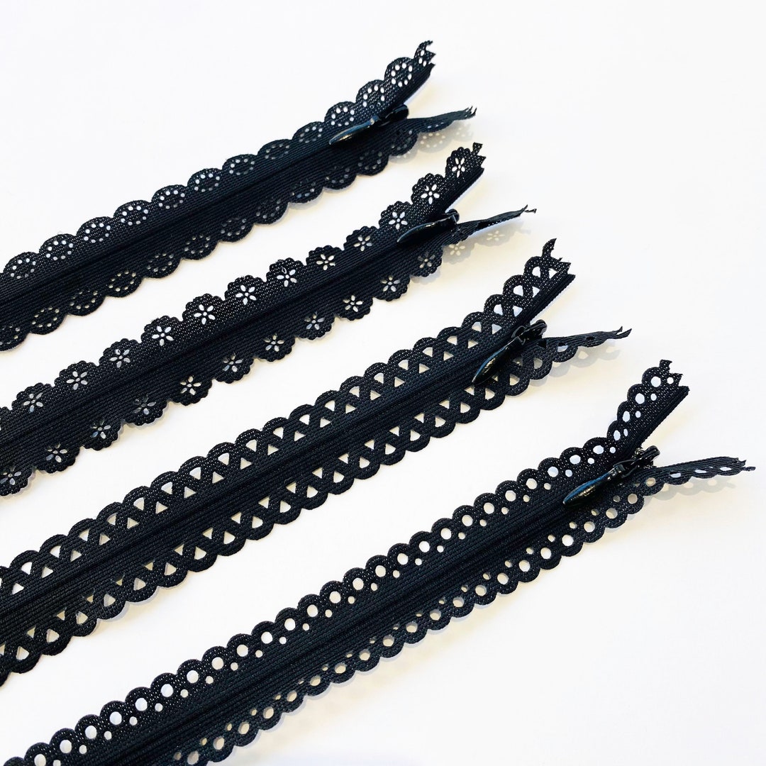 Lace Edge Invisible Zip, Back Fancy Concealed Dress Zippers - 70cm ...