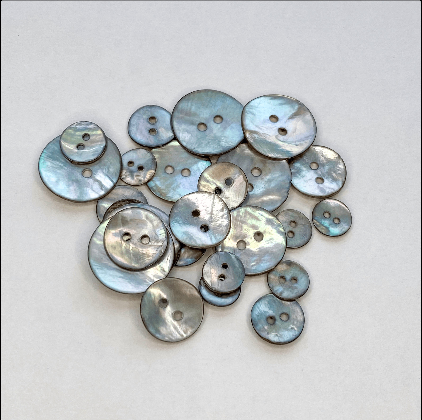 10 Akoya Shell Buttons Smoke Grey. Available in 5 Sizes 10mm, 11mm ...