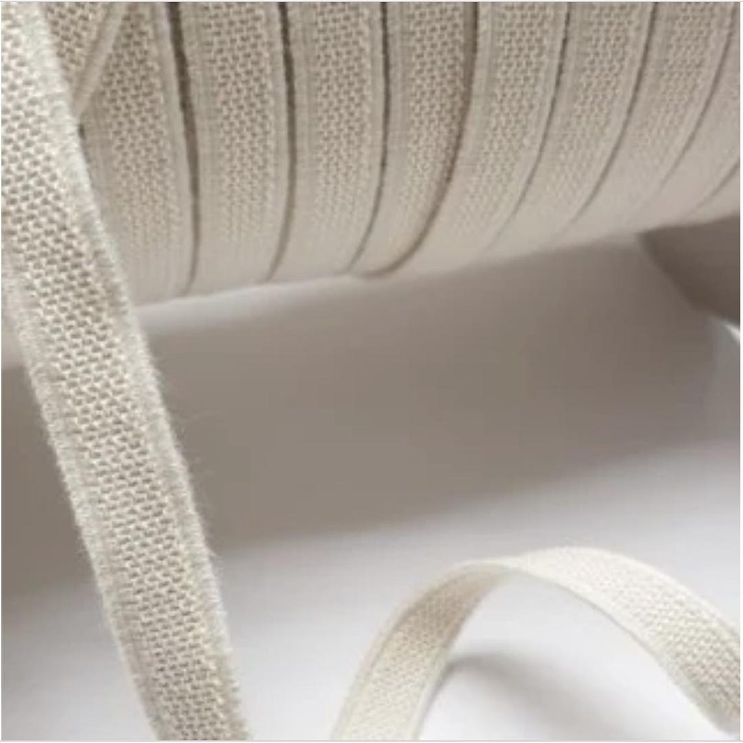 11mm Organic Cotton Elastic. Ecru Colour. 1/2" Wide Eco Friendly ...