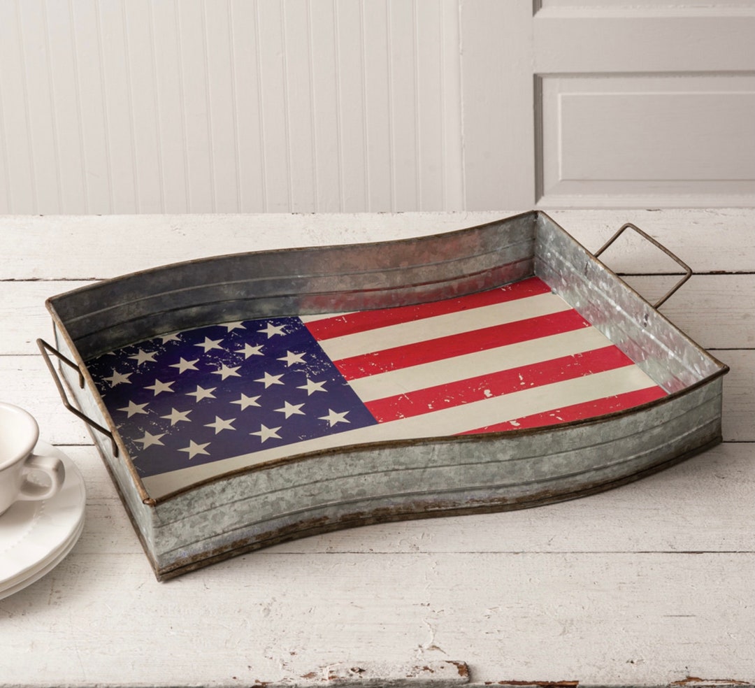 American Flag Serving Tray - Etsy