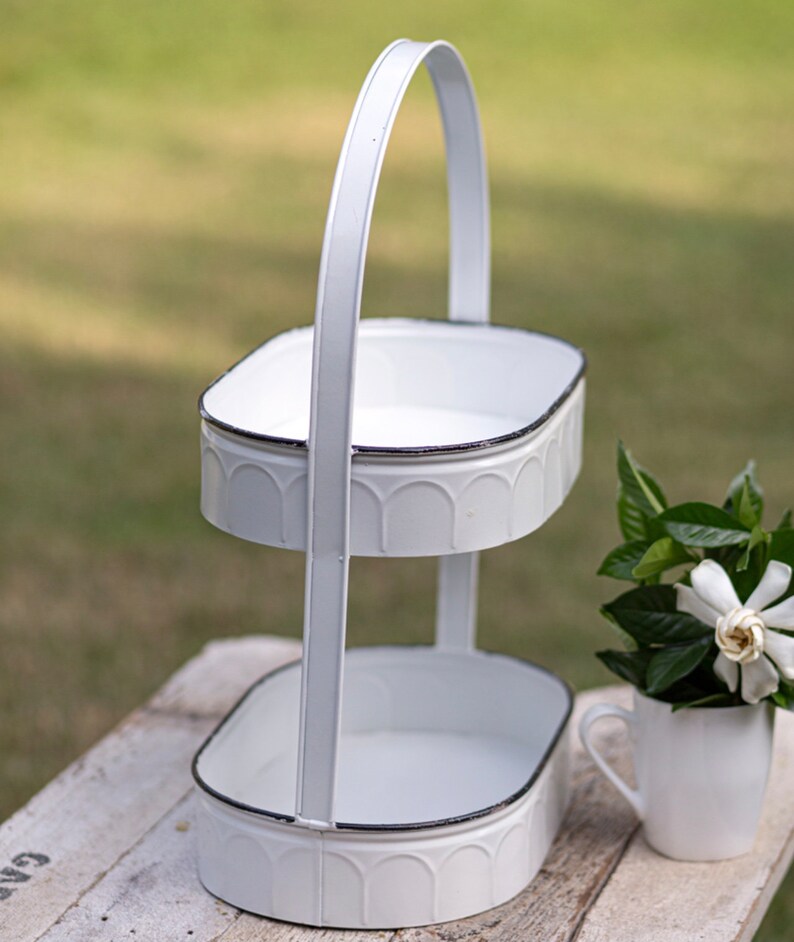 Two-tiered Vintage Farmhouse Oval Tray - Etsy