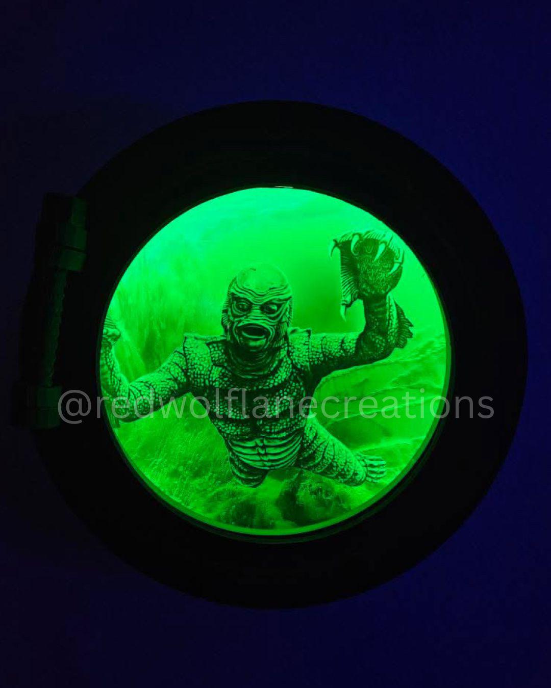 Large Creature From the Black Lagoon Porthole Wall Decor | LED Horror ...