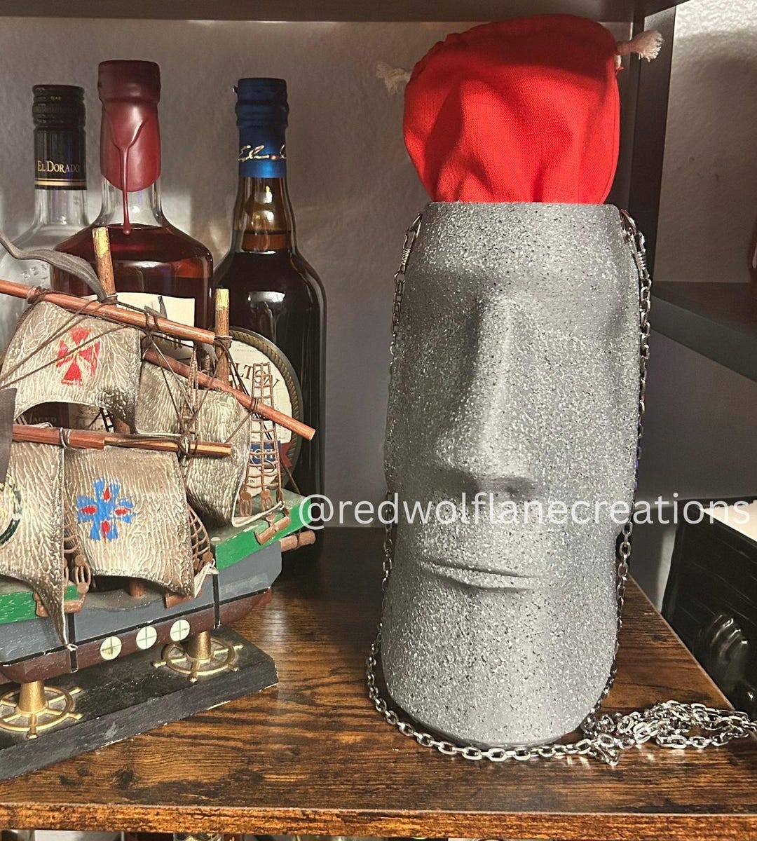 Moai Tiki Head Purse With Chain Strap | Easter Island Statue Bag ...