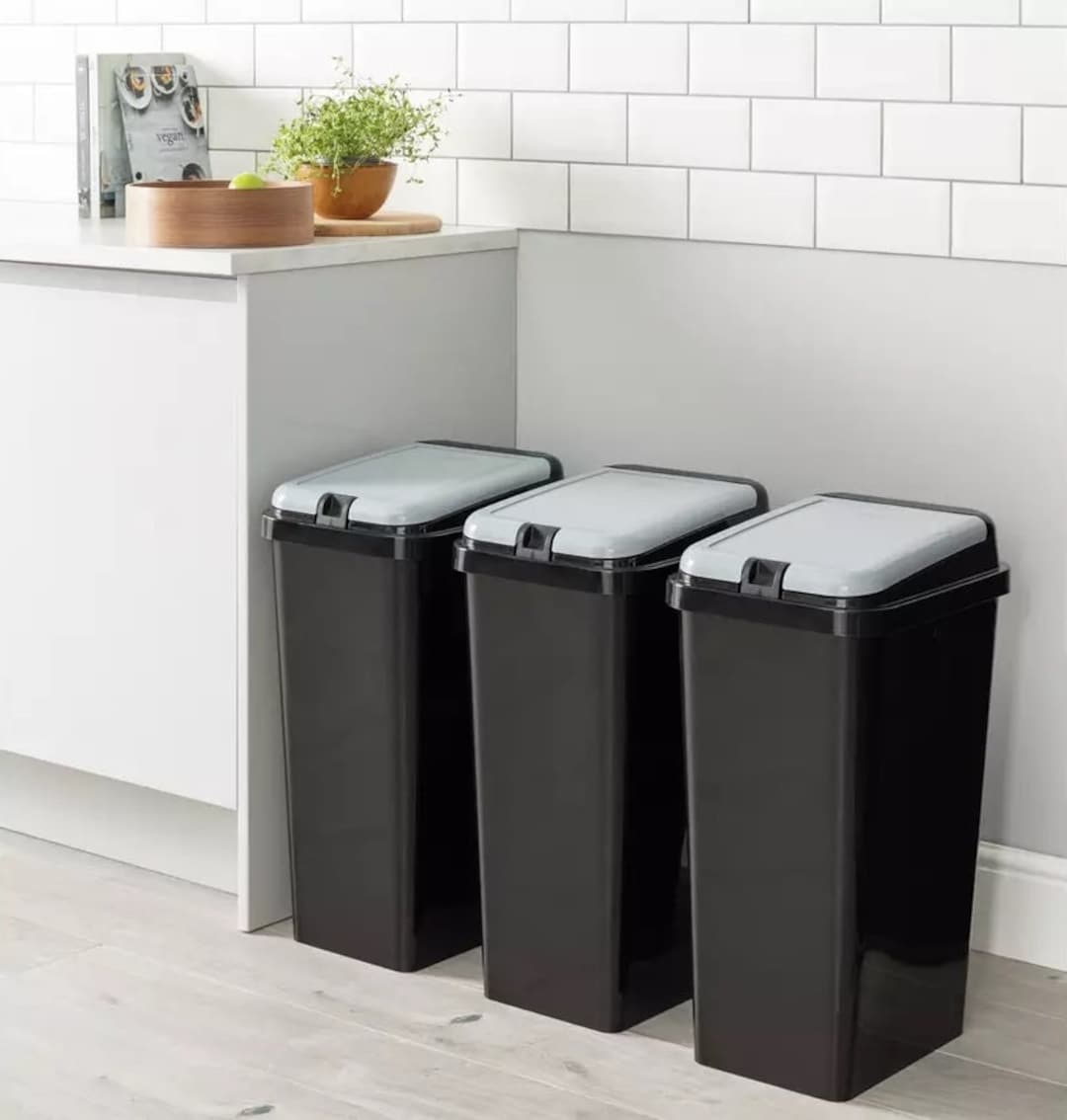 45L Rectangular Recycling Touch Bins - SET OF 3 - Etsy UK