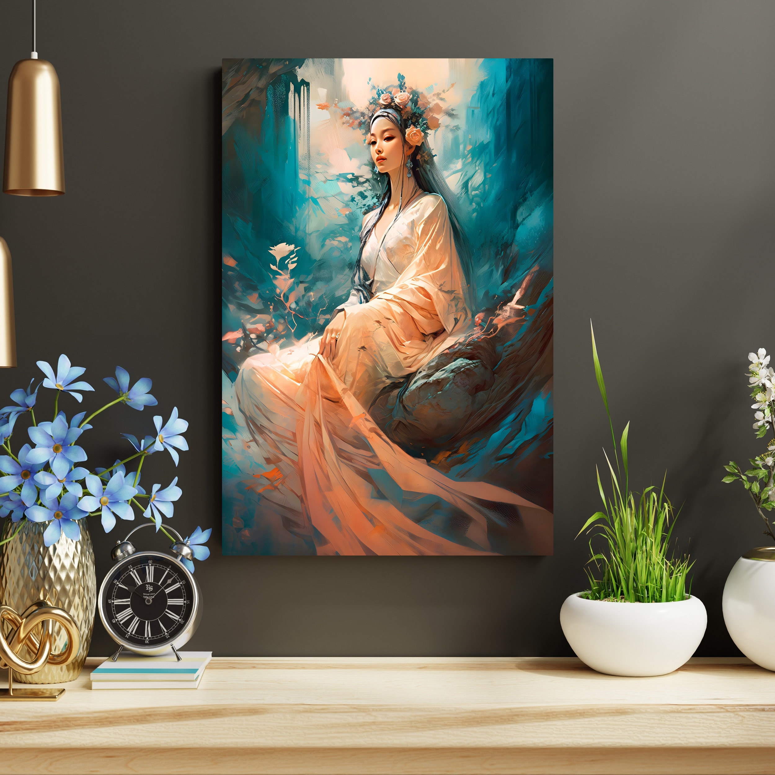 Kwan Yin Art Print Gift For Her Quan Yin Wall Art Kuan Yin Painting ...