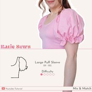 Large Puff Sleeve Sewing Pattern | Mix & Match | Add on Sleeves | Digital PDF Sewing Pattern ...