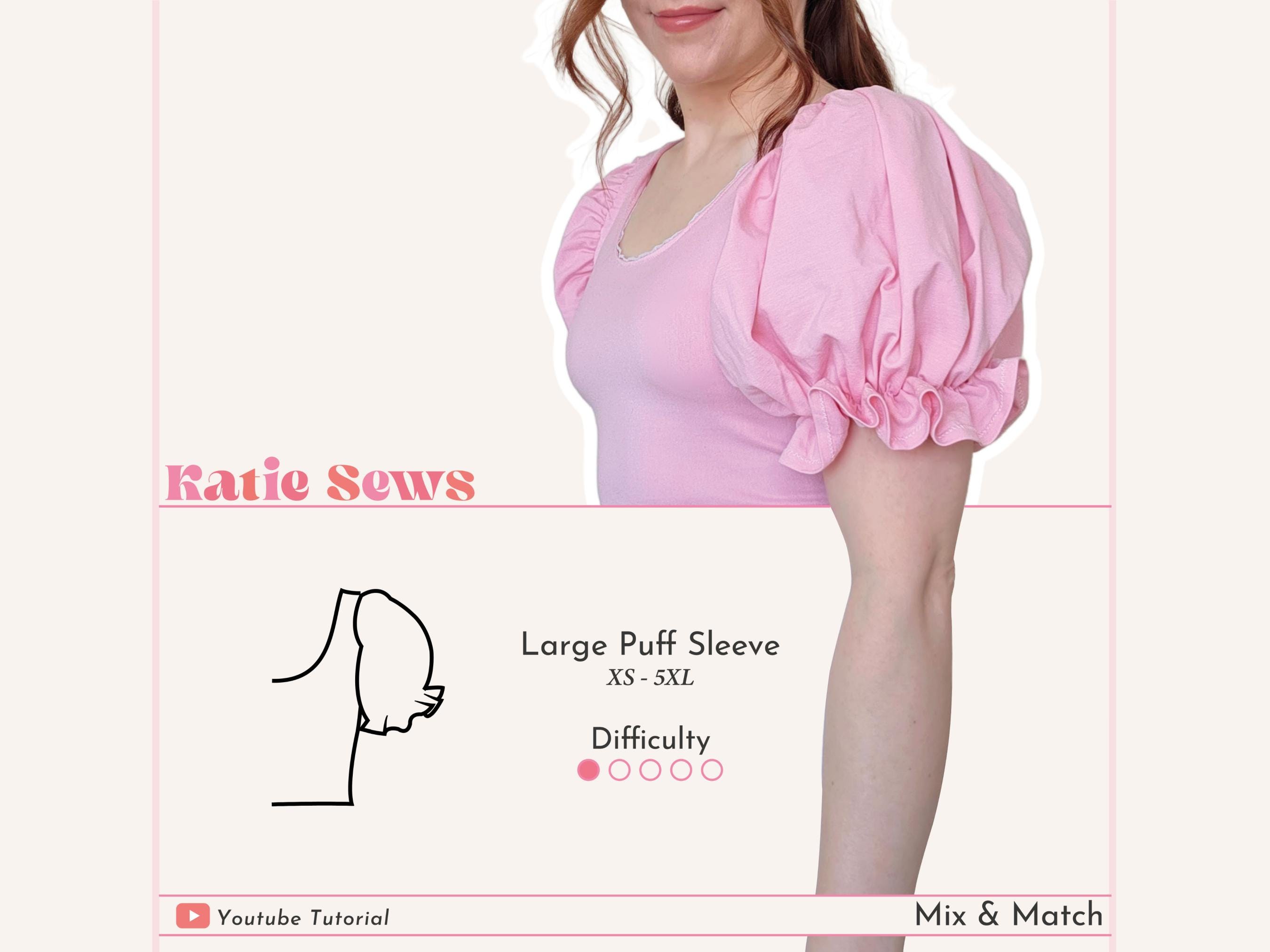 Large Puff Sleeve Sewing Pattern | Mix & Match | Add on Sleeves ...