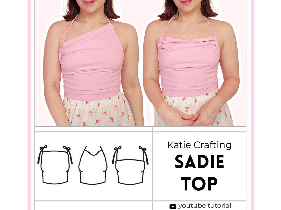 Multiway Strap Crop Top Digital PDF Sewing Pattern XS 5XL Instant ...