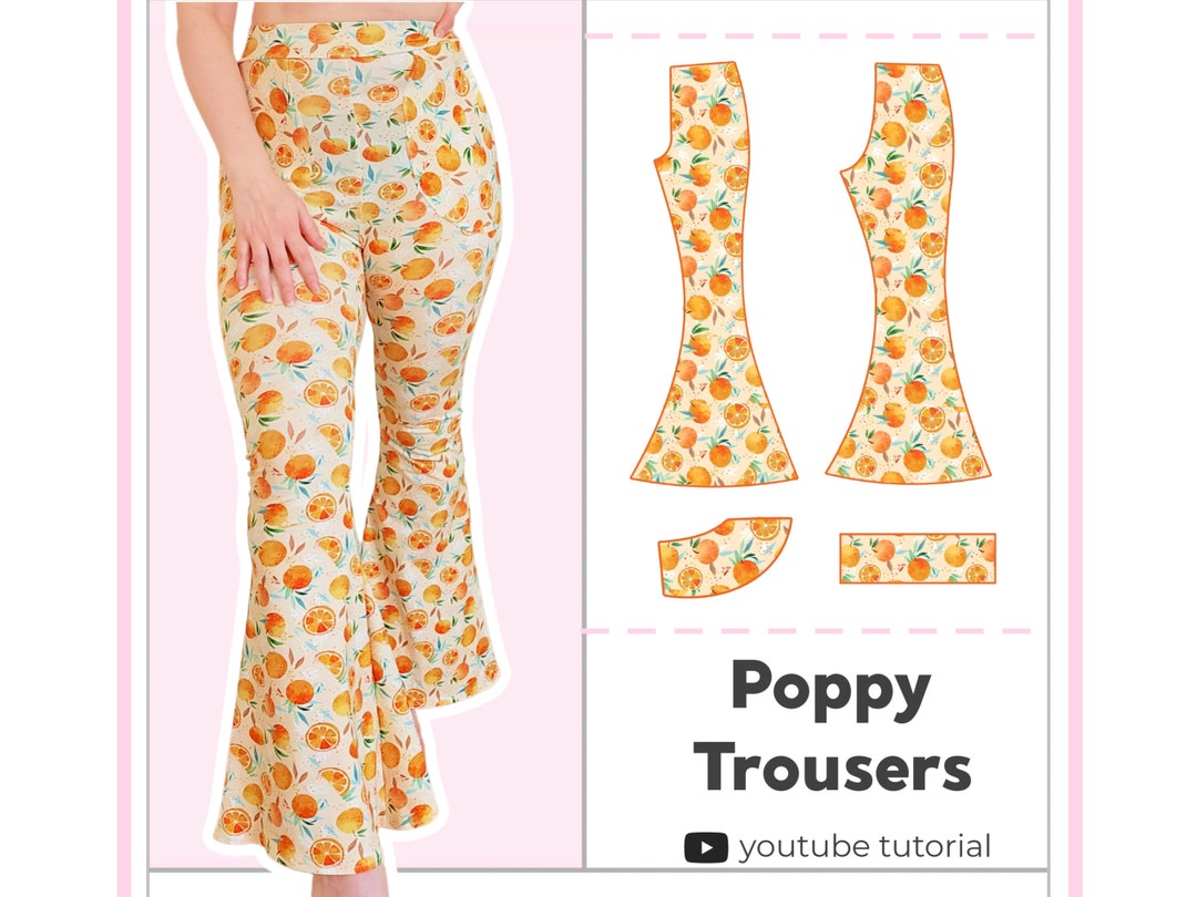 Flared Trousers With Pockets | Digital PDF Sewing Pattern | XS - 5XL ...