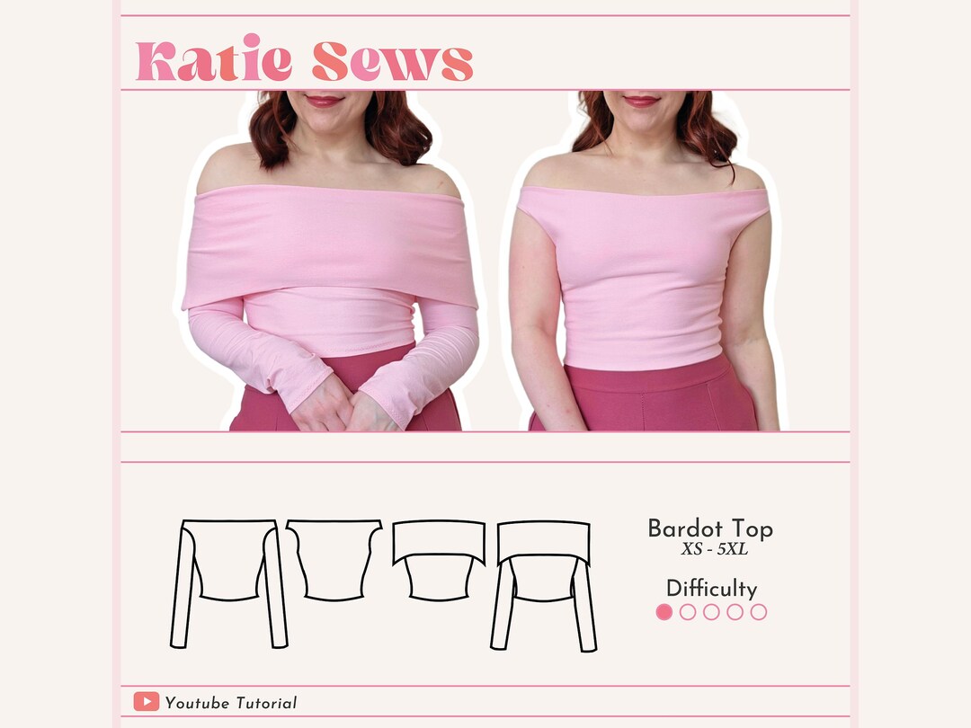 Women's off Shoulder Top Sewing Pattern | Mix & Match | Digital PDF ...