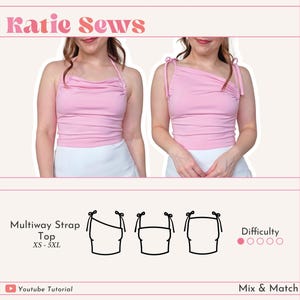 Multiway Strap Crop Top | Digital PDF Sewing Pattern | XS - 5XL ...