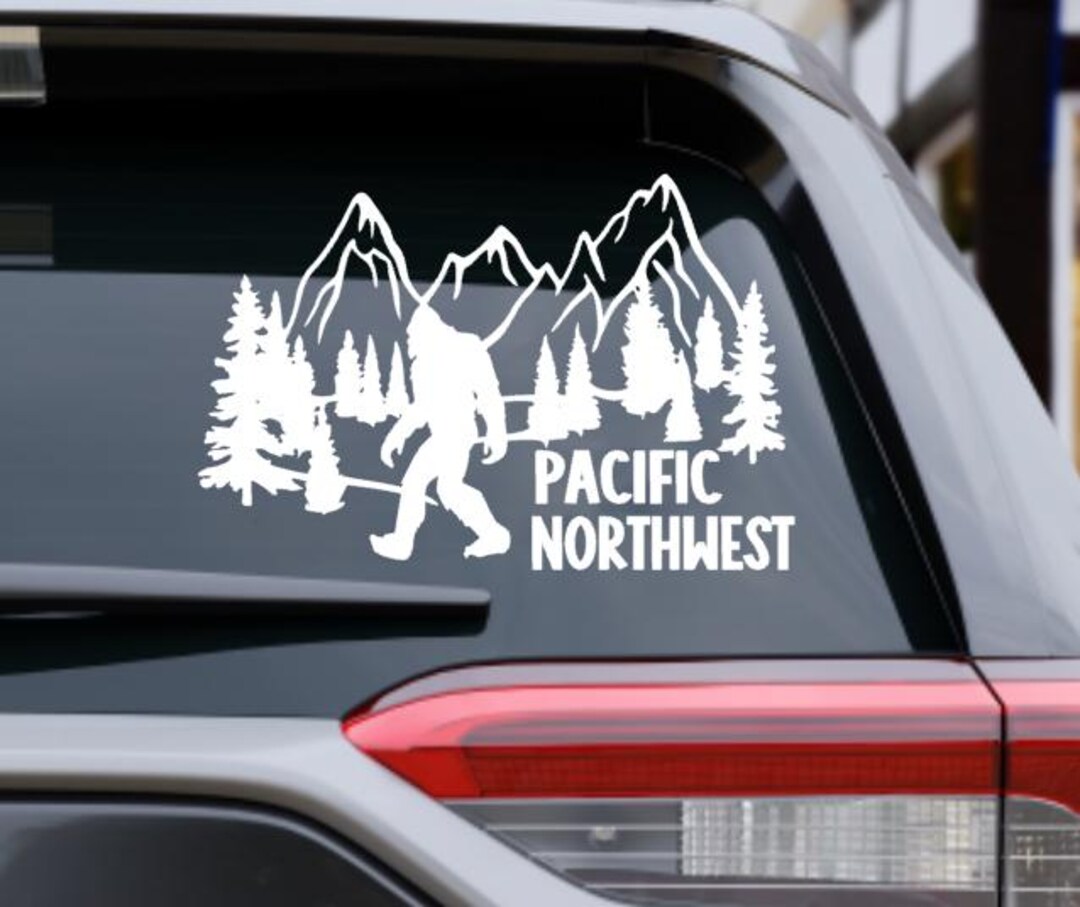 Pacific Northwest Car Decal Svg, Bigfoot Svg, Yeti Svg, Sasquatch Svg ...