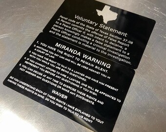 Miranda Rights Card | Etsy