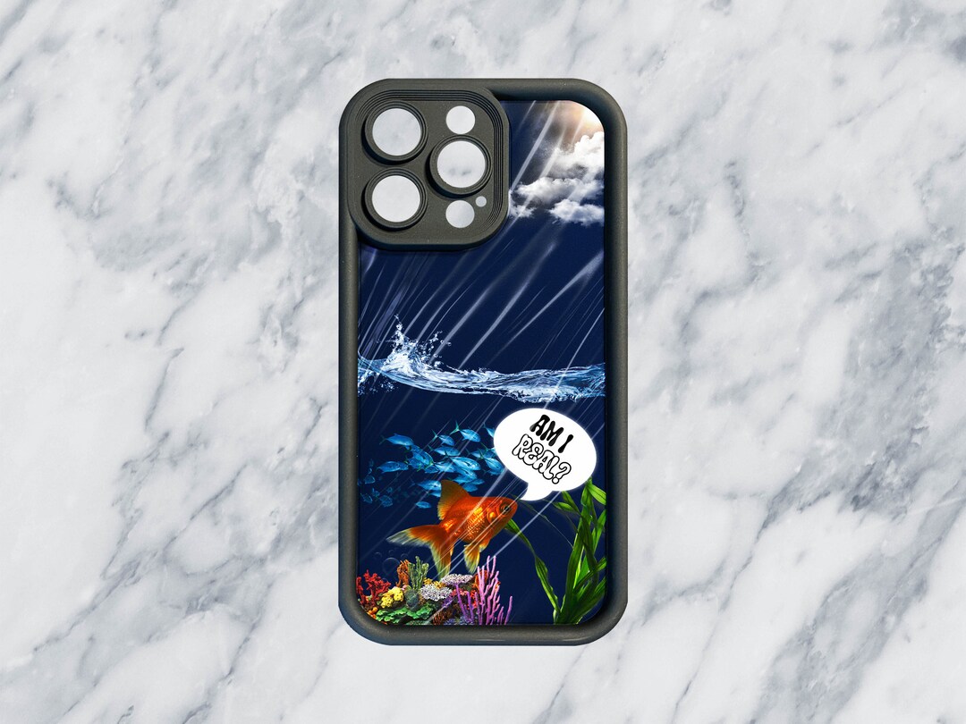 Am I Real Gold Fish Phone Case Aquarium Phone Cover for iPhone 15, 14 ...