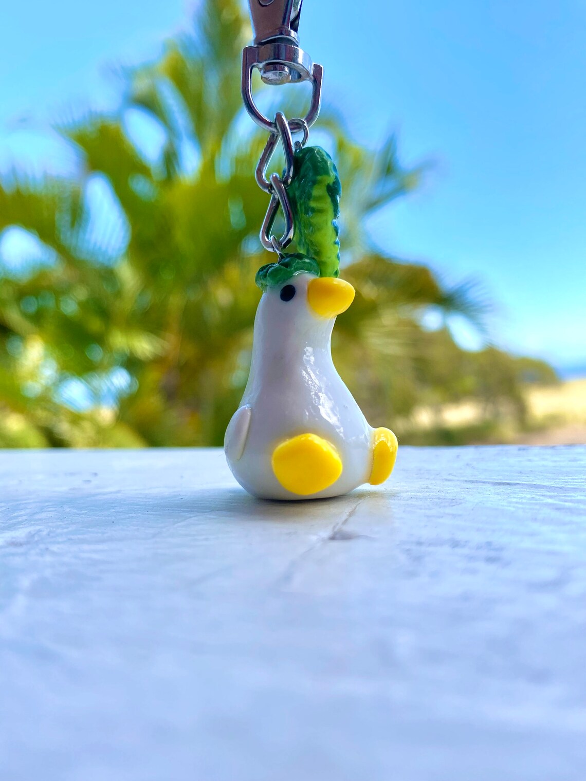 Awkward Goose Keychain Handmade Polymer Clay Figurine - Etsy