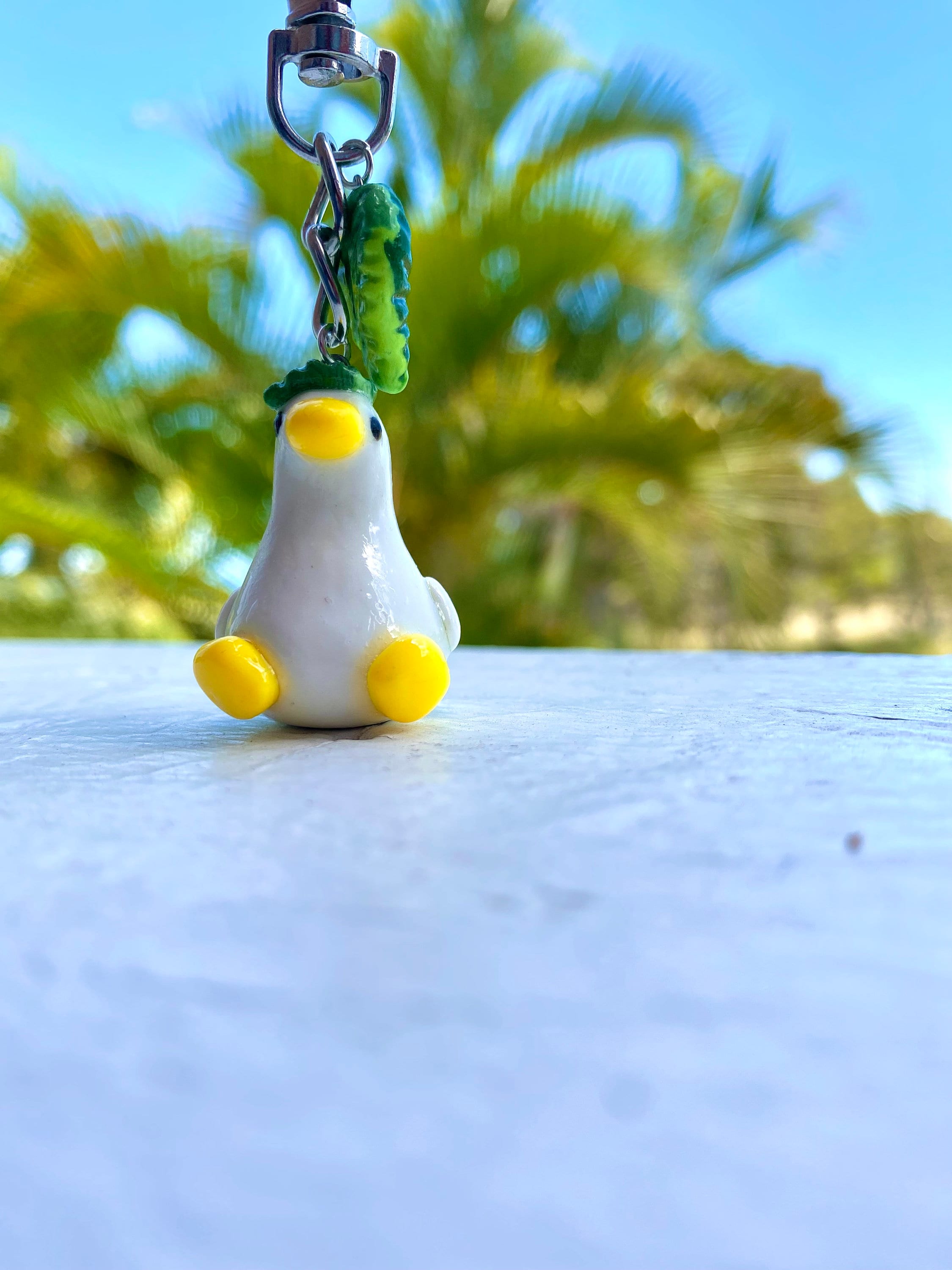 Awkward Goose Keychain || Handmade Polymer Clay Figurine - Etsy