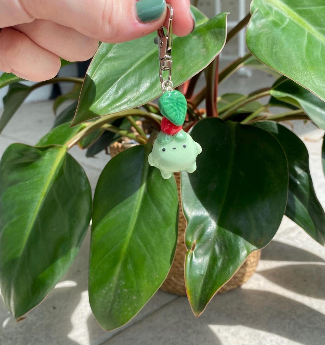 Strawberry Frog Keychain (with Teeny Bum!) || Handmade Polymer Clay ...