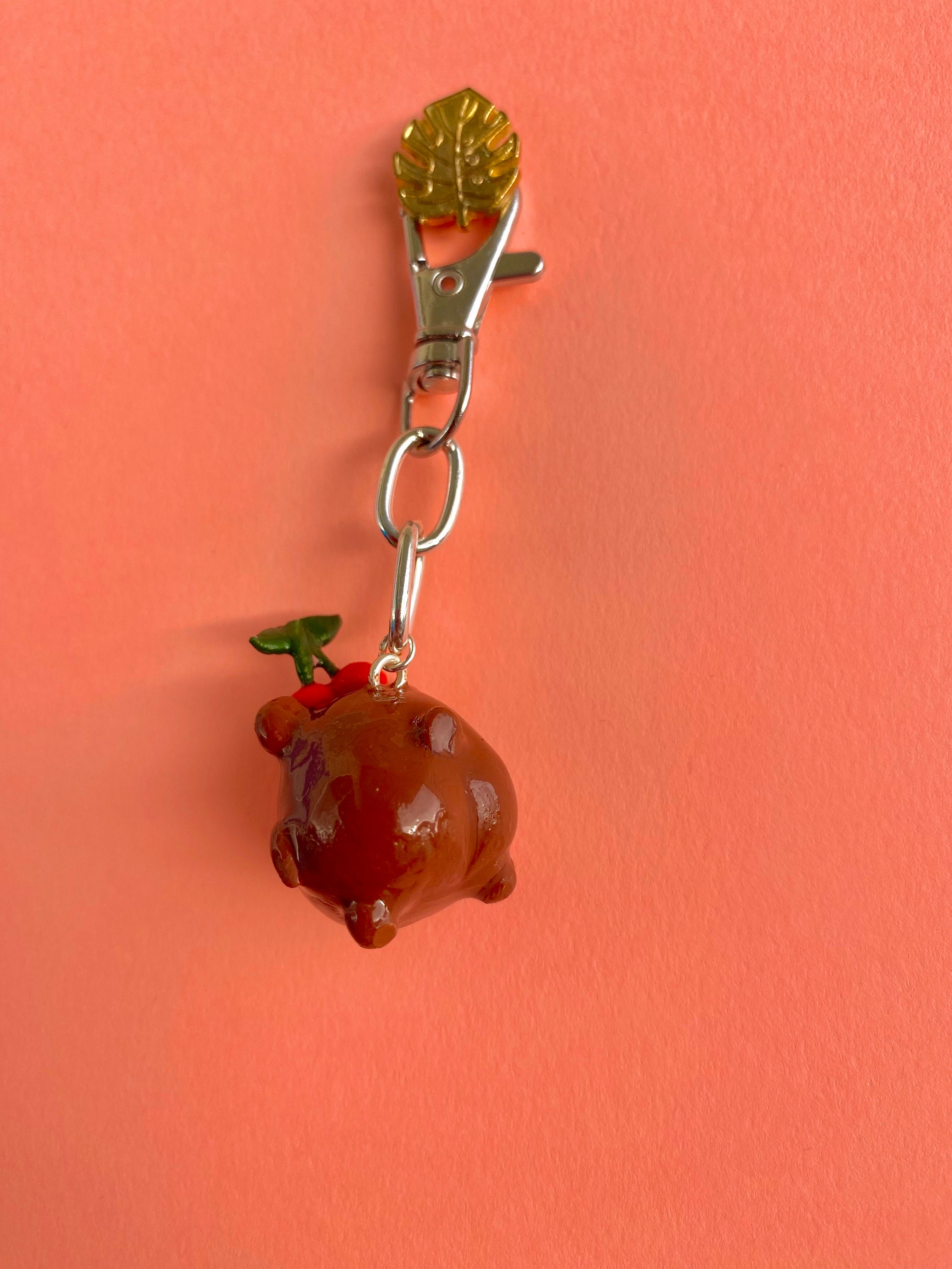 Cherry Hat Bear Keychain with Teeny Bum Handmade - Etsy