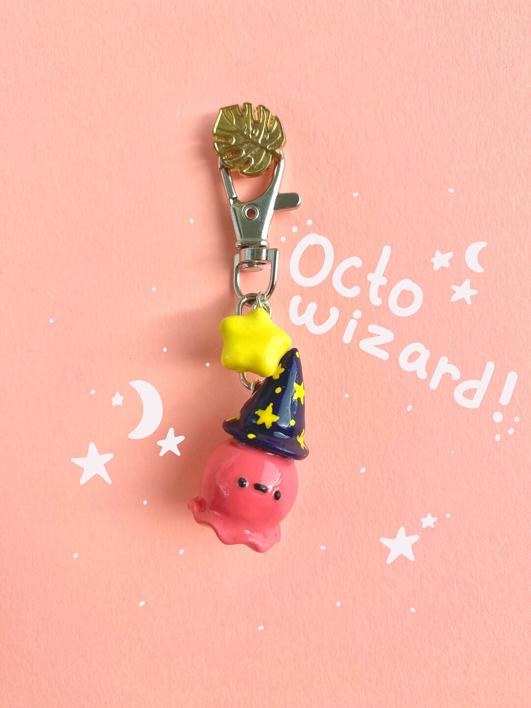 Octopus Wizard Keychain || Handmade Polymer Clay Figurine - Etsy