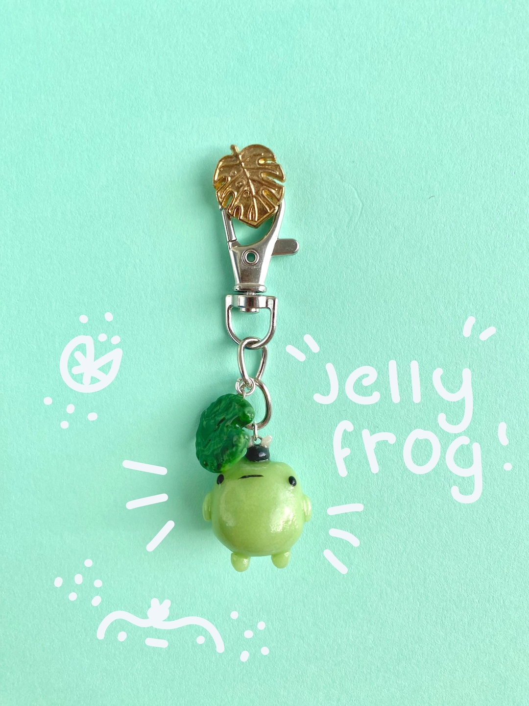 Awkward Jelly Frog Keychain (with Teeny Bum!) || Handmade Polymer Clay ...