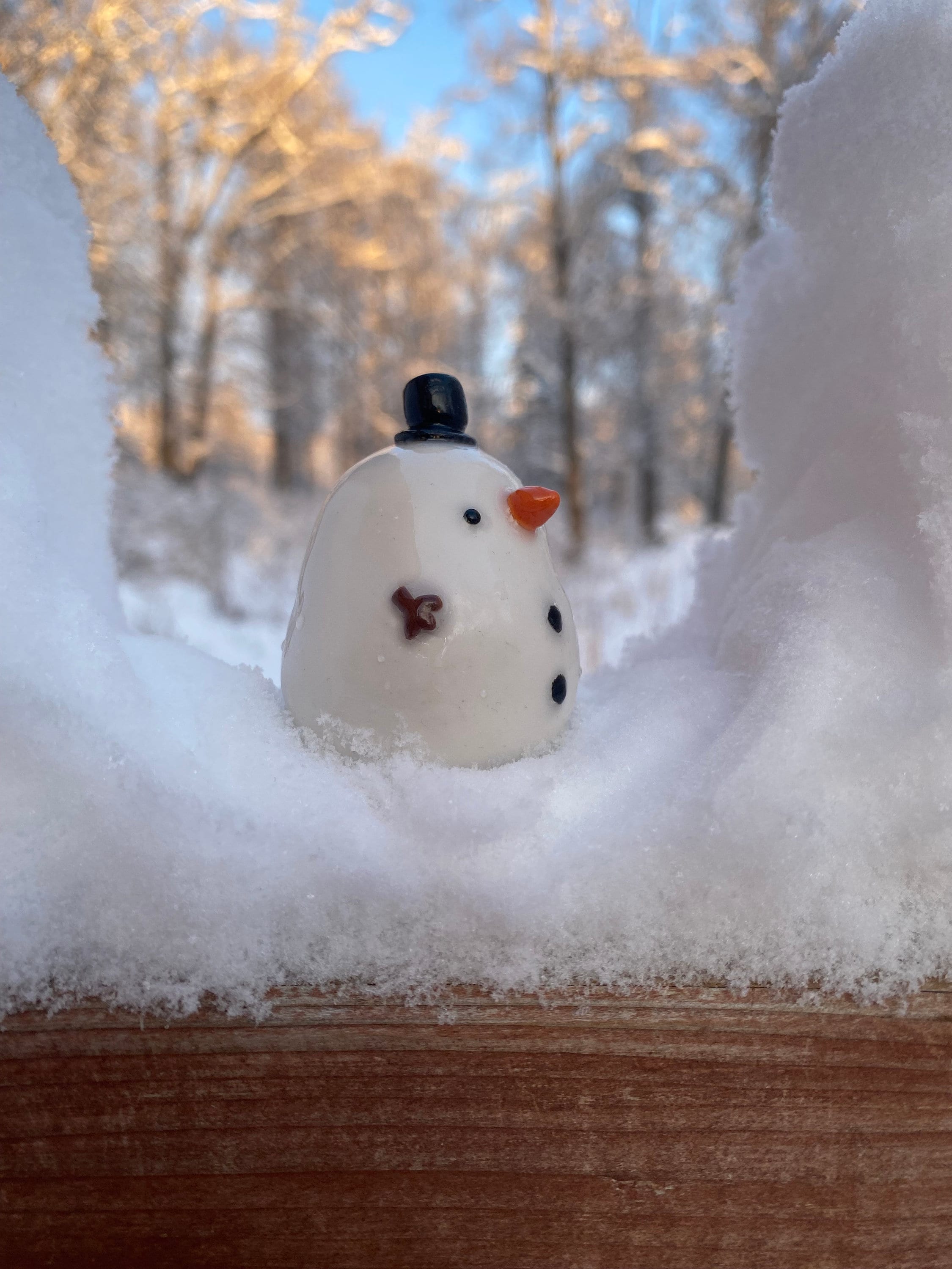 Snowman Desk Friend (with Bum!) | Handmade Polymer Clay Figurine - Etsy
