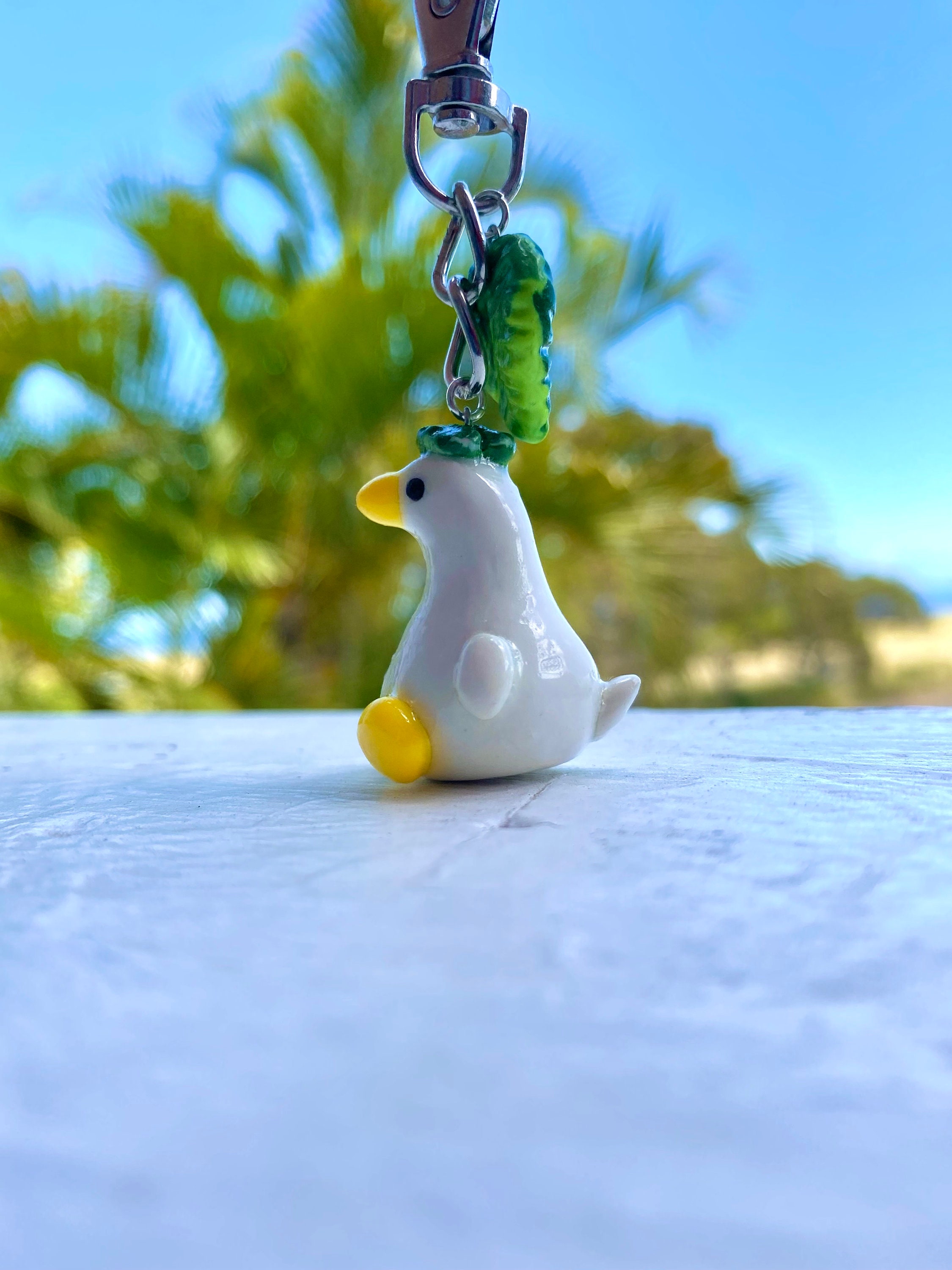 Awkward Goose Keychain || Handmade Polymer Clay Figurine - Etsy
