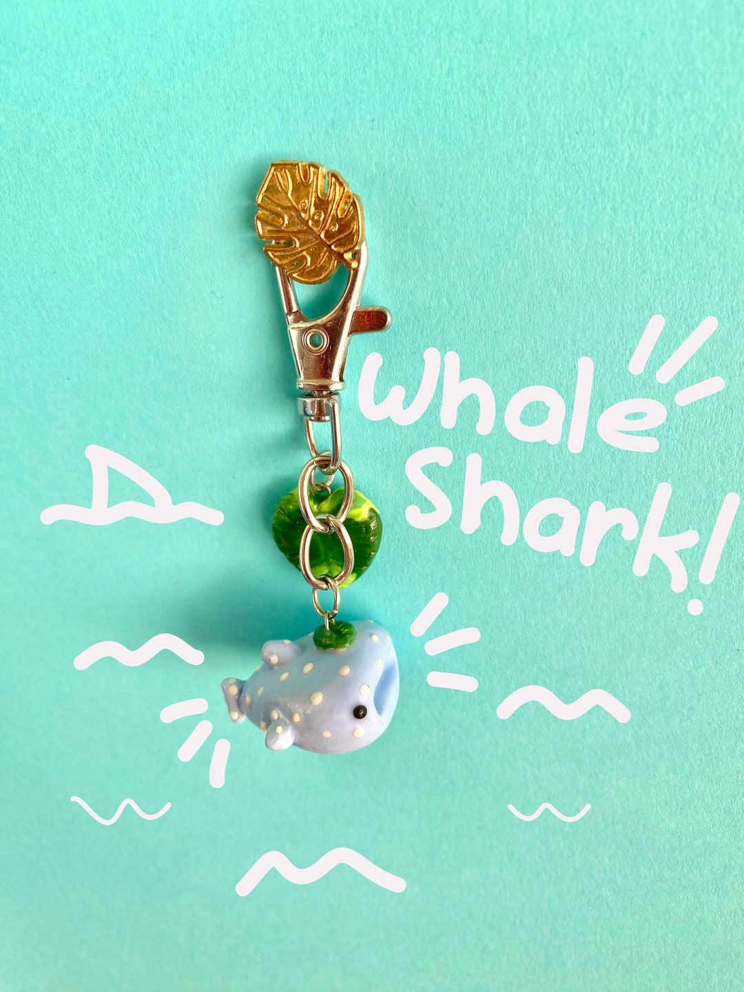 Whale Shark Keychain || Handmade Polymer Clay Figurine - Etsy